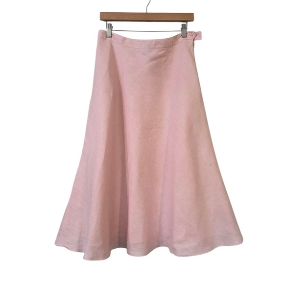 Chaps | Skirts | Vintage Chaps Flared 0 Linen Midi Skirt Size 8 Dusty ...